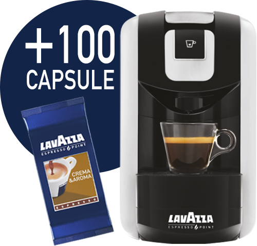 Macchina Lavazza EP MINI bianca + 100 capsule Lavazza Espresso Point ...